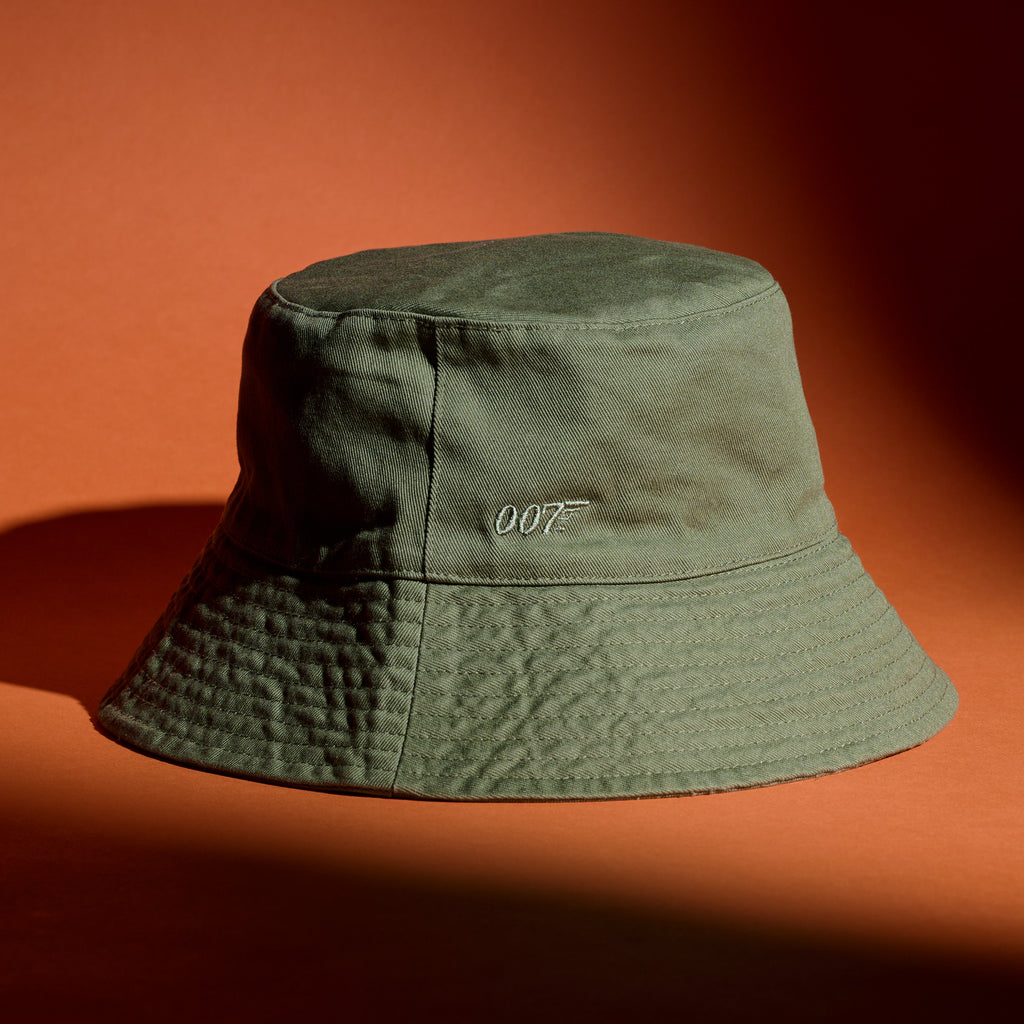 James Bond 007 Embroidered Cotton Bucket Hat Olive Edition | 007Store