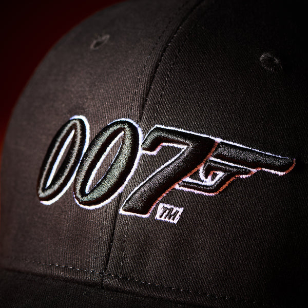 James Bond Two-Tone 007 Embroidered Baseball Cap - Black | 007Store