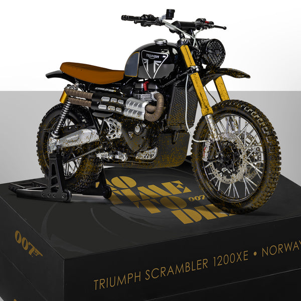 James Bond Triumph Scrambler 1200XE Model Bike - By Corgi | 007Store