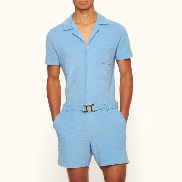 James Bond Goldfinger Onesie Riviera Blue By Orlebar Brown | 007Store